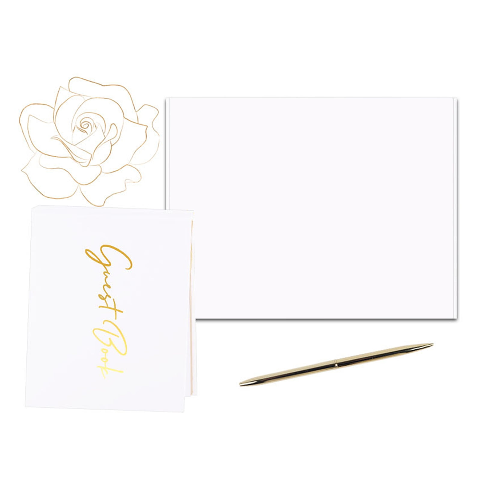 Sitikel 1 Set Wedding Guest Book with Pen Card Box Receptions Baby ...