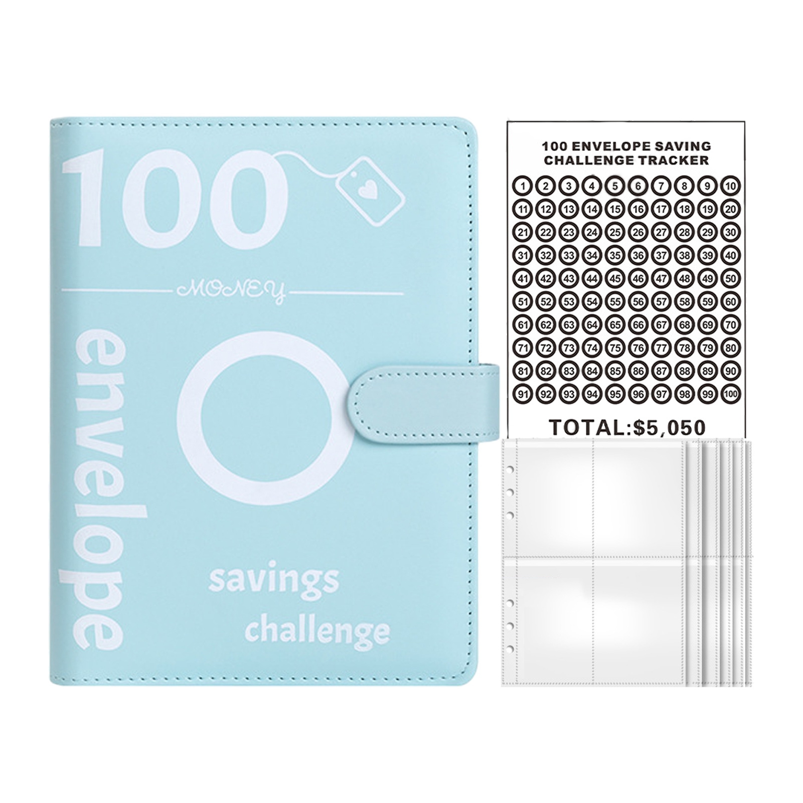 Sitikel 100 Envelopes Money Saving Challenge Binder with Laminated ...