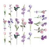 Sitikel 20 Sheets Floral Sticker Pack Waterproof Self-adhesive Garden ...