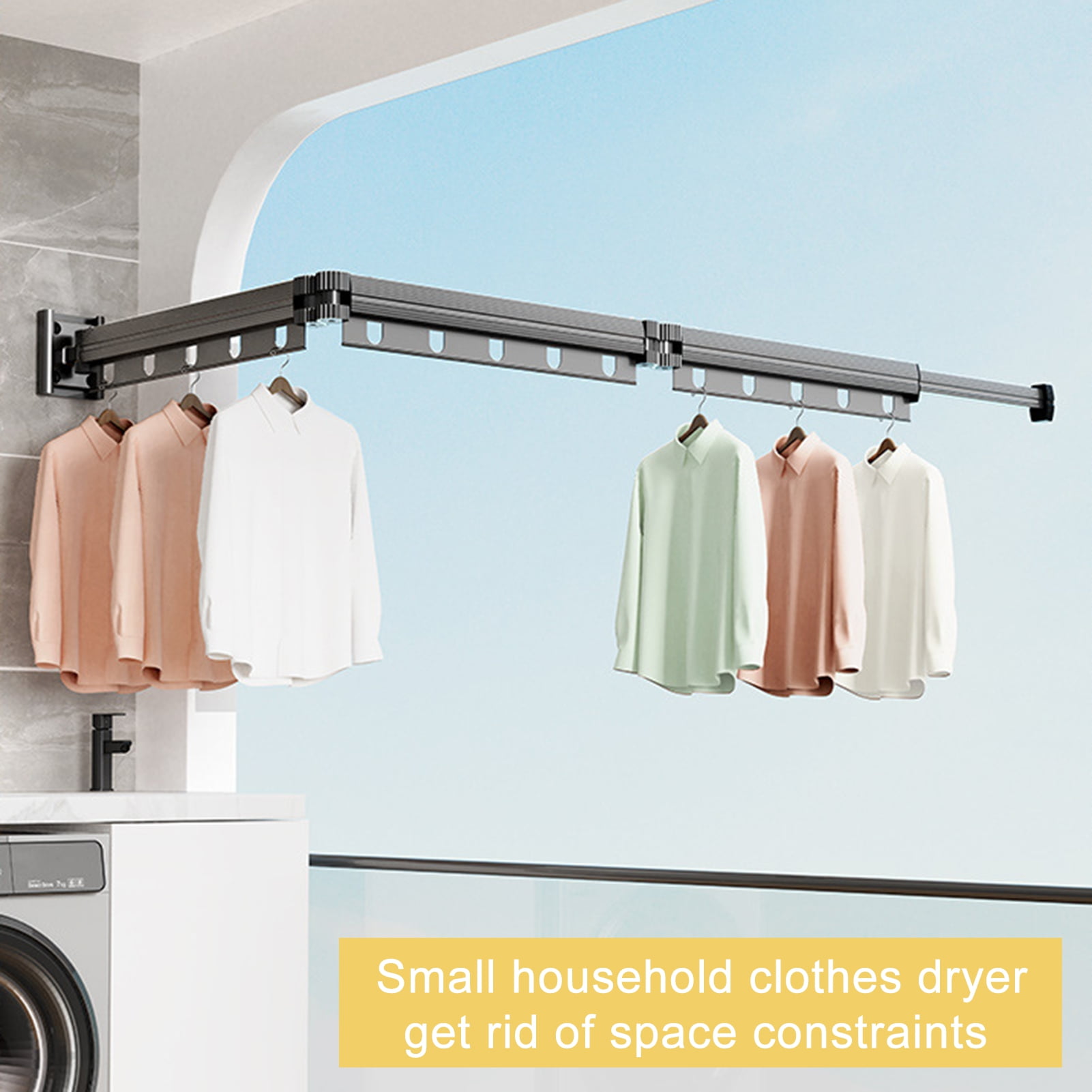 Sitikel Clothes Drying Rack, Laundry Drying Rack Wall Mount, Space ...