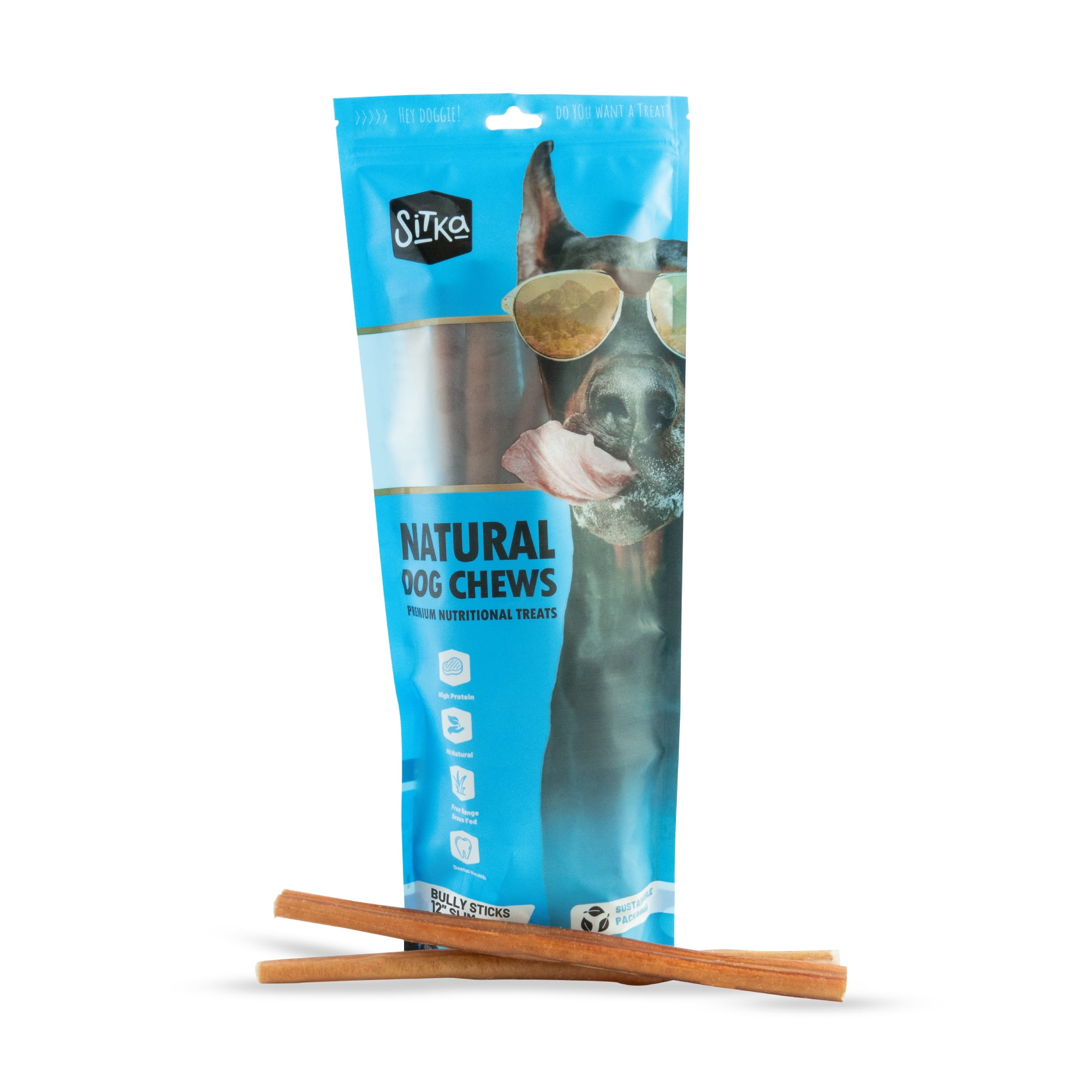 Sitka Farms Premium Bully Sticks Slim 12 inch Chew for Dogs (10 count ...