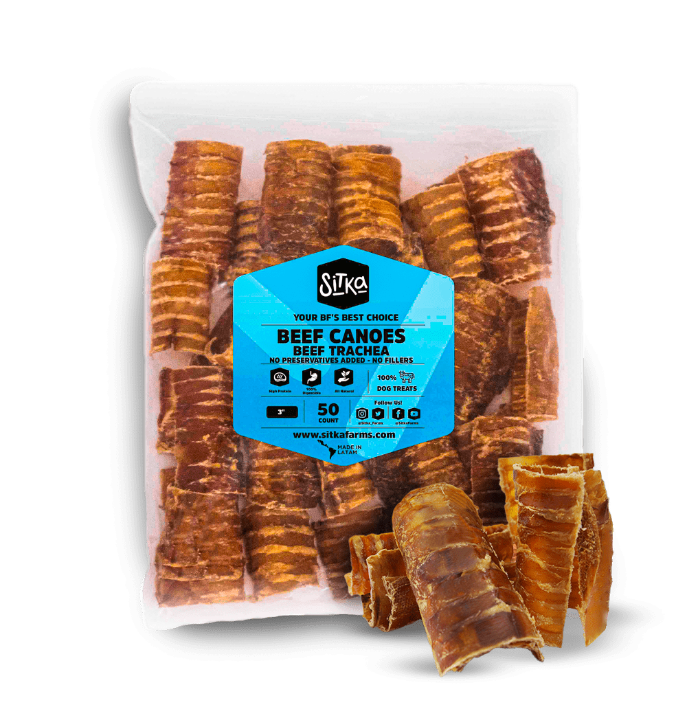 Sitka Farms Premiun Beef Split Trachea 3 inch Dog Treat (50 Count ...