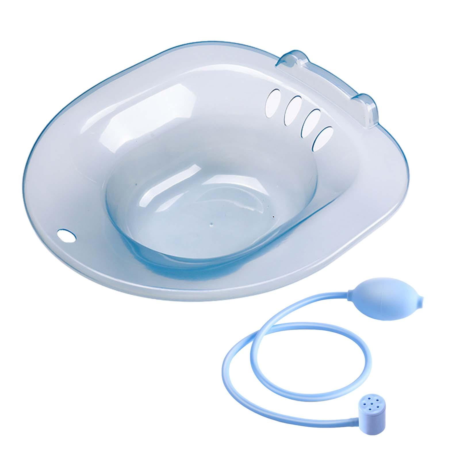 Sits Bath Toilet Seat Basin with Flusher Anti Slip Women Elderly Toilet ...