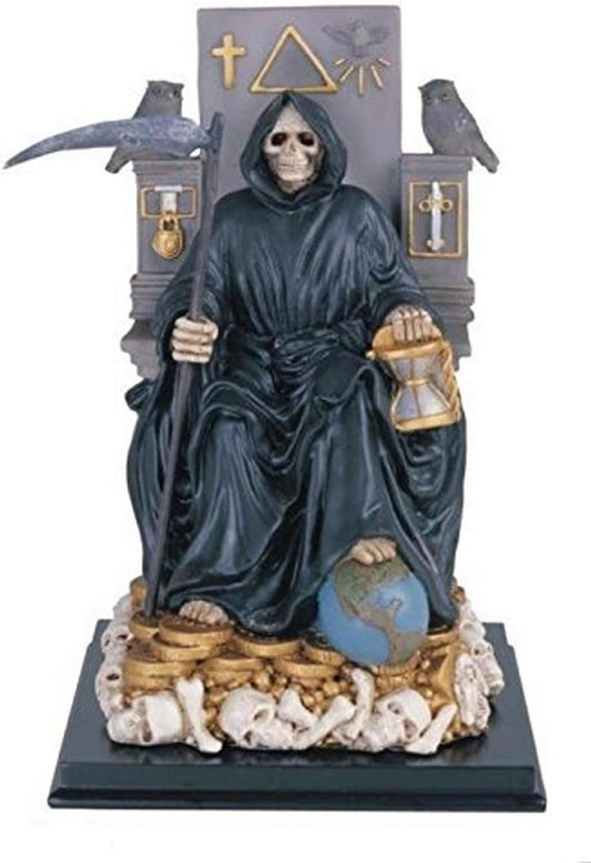 Sitting Black Santa Merete Saint Death Grim Reaper Statue, 12 ...