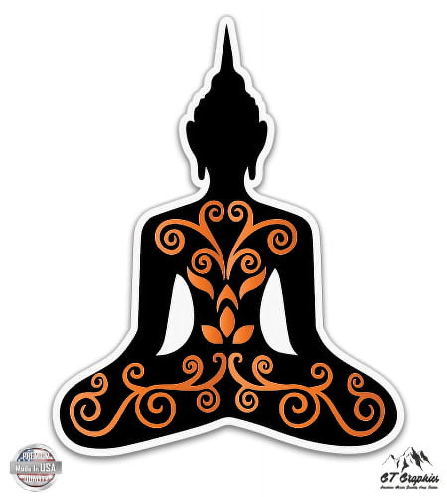 Sitting Buddha - 3" Vinyl Sticker - For Car Laptop I-Pad Phone Helmet ...