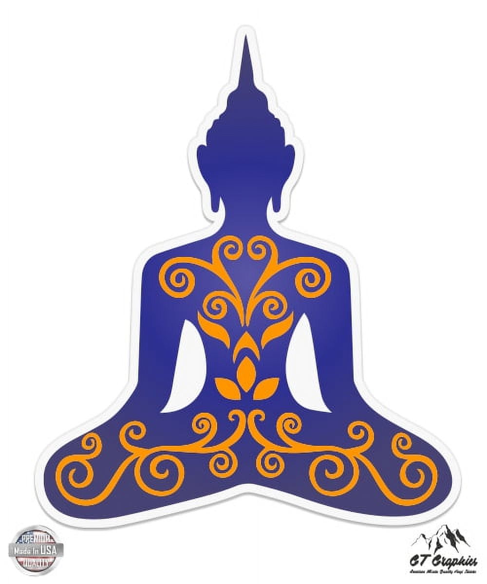 Sitting Buddha - 3" Vinyl Sticker - For Car Laptop I-Pad Phone Helmet ...