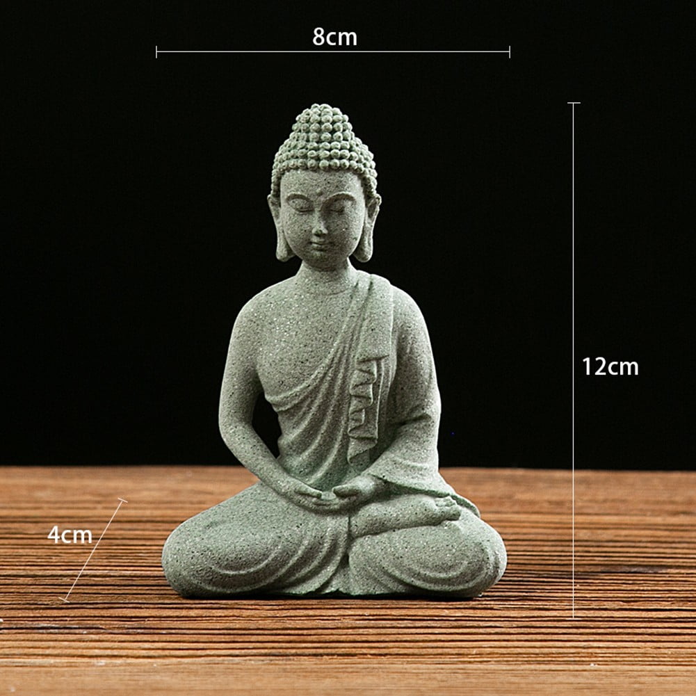 Sitting Buddha Resin Statue Buddhism Desktop Collectible Decoration ...
