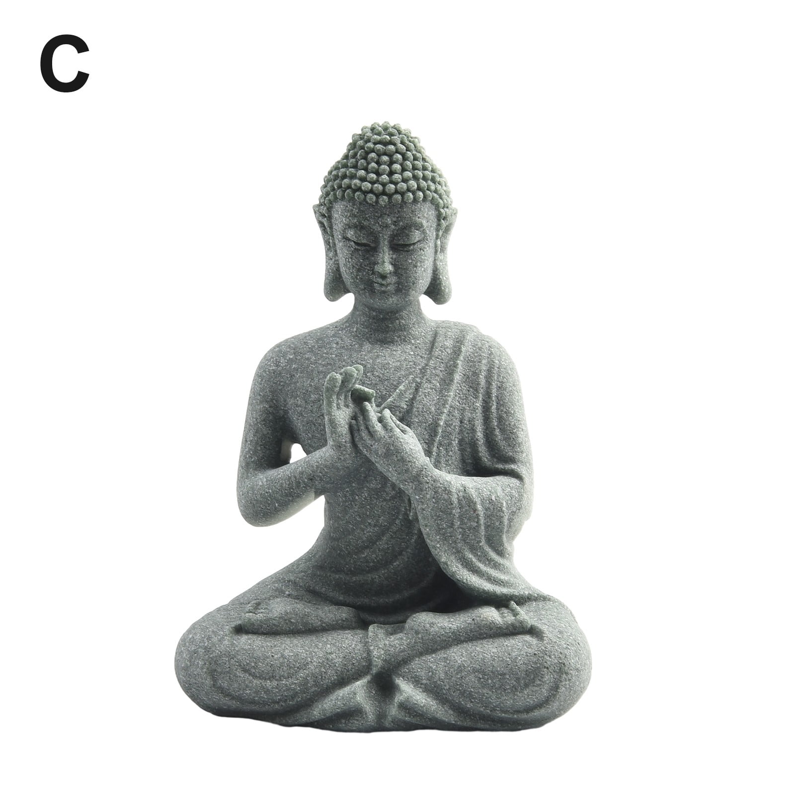 Sitting Buddha Resin Statue Buddhism Desktop Collectible Decoration ...