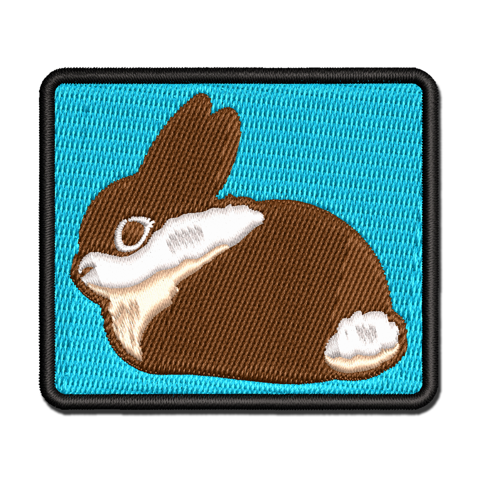 Sitting Bunny Rabbit Loaf Applique Multi-Color Embroidered Iron-On ...
