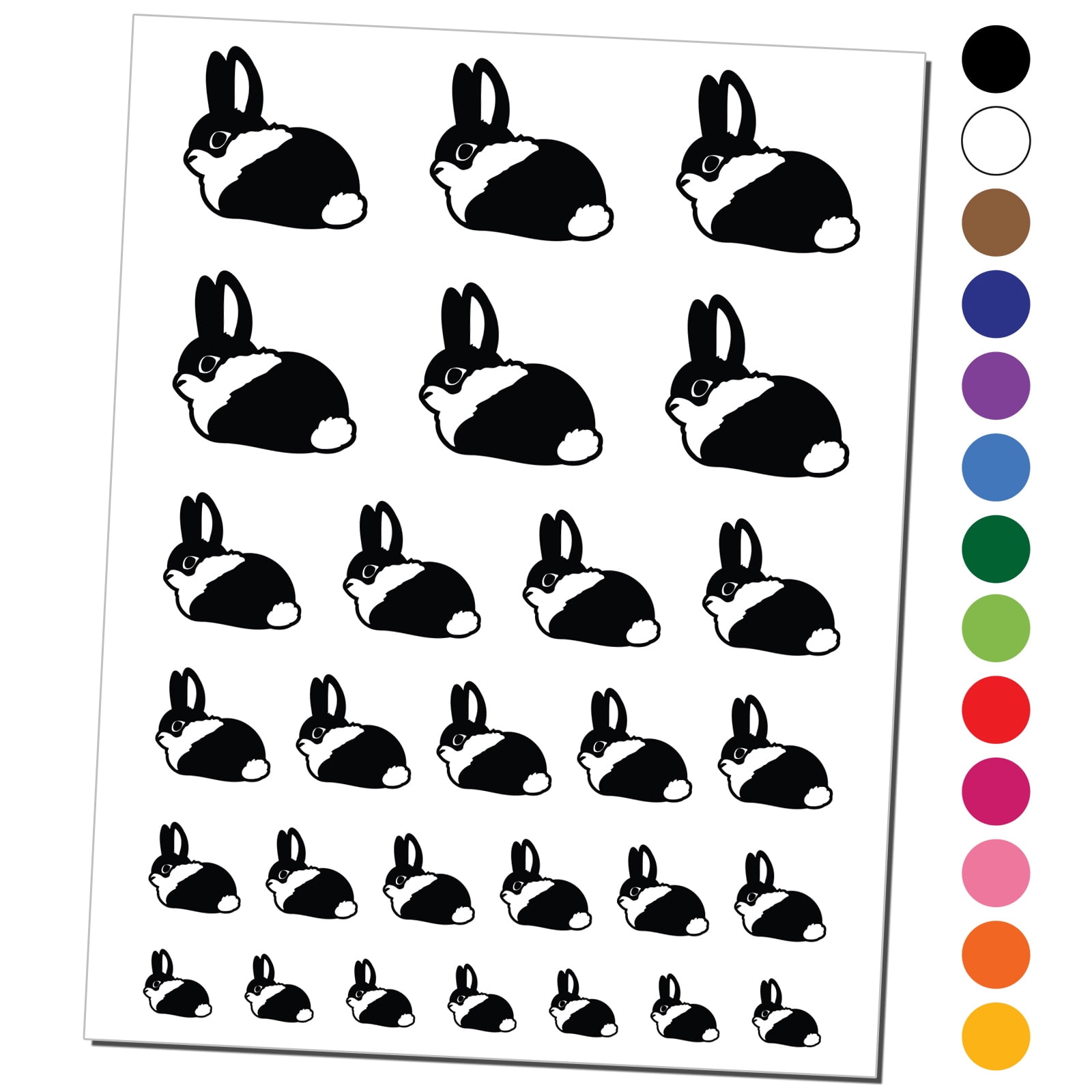 Sitting Bunny Rabbit Loaf Water Resistant Temporary Tattoo Set Fake ...