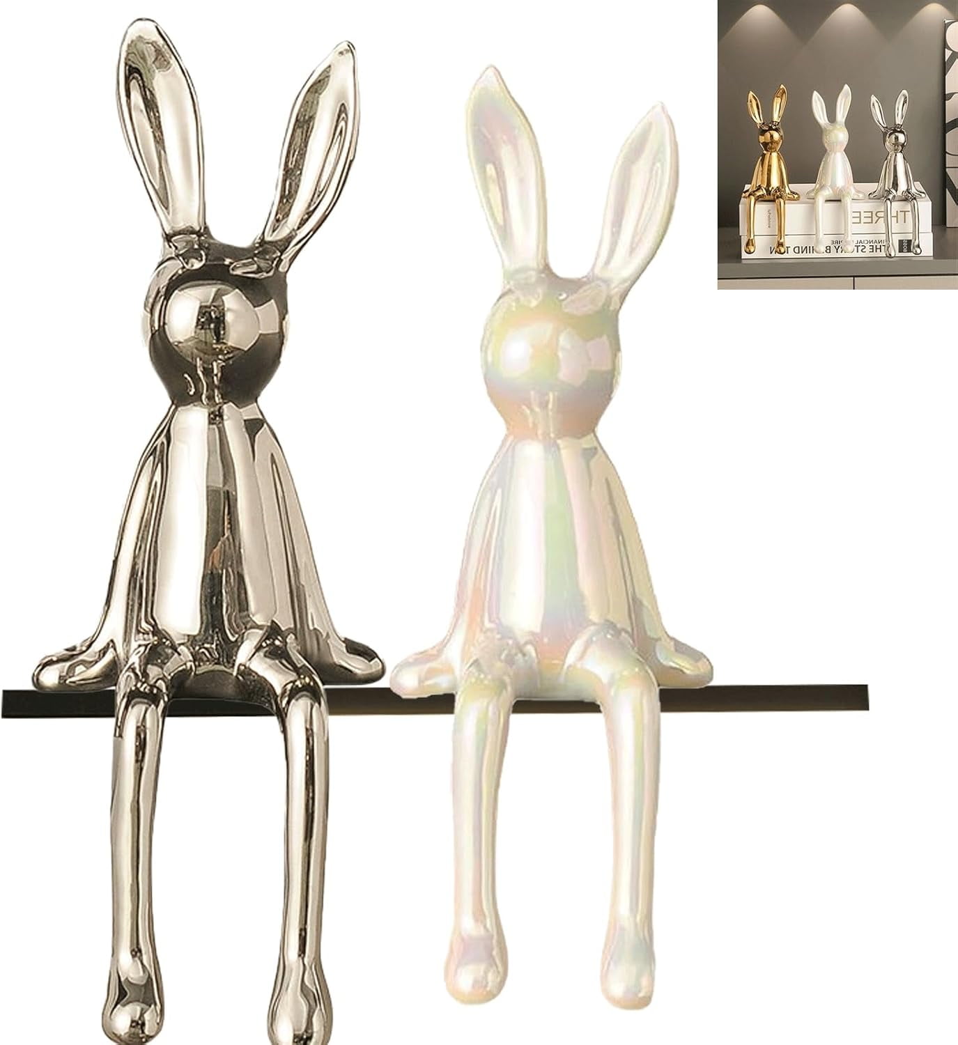 Sitting Bunny for Shelf, Cute Rabbit Shelf Decoration, Shelf Bunnies ...