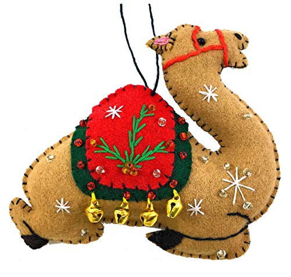 Sitting Camel Christmas Tree Ornament with Bells - Handmade - Walmart.com