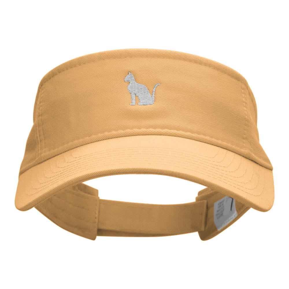 Sitting Cat Embroidered Cotton Twill Visor - Mango OSFM - Walmart.com