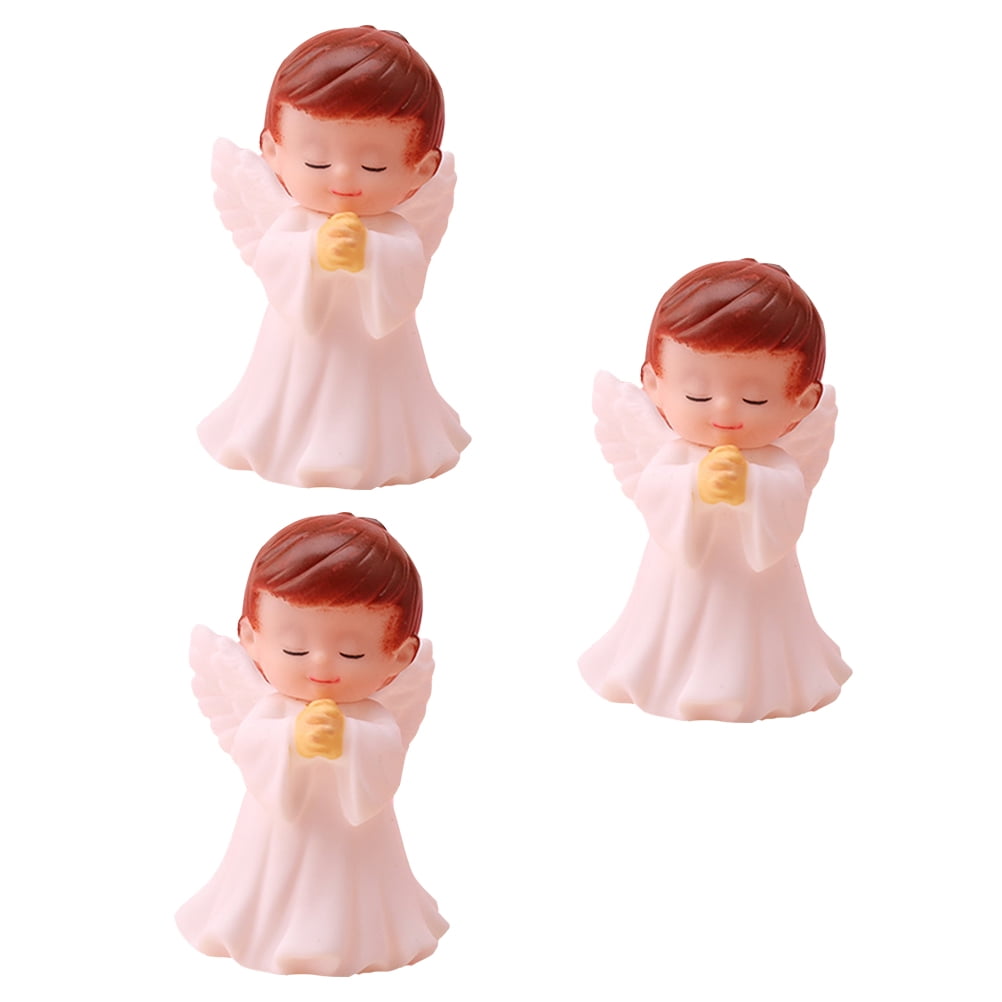 Sitting Cherub Statue 3 Pcs Praying Angel Delicate Models Vintage Decor ...