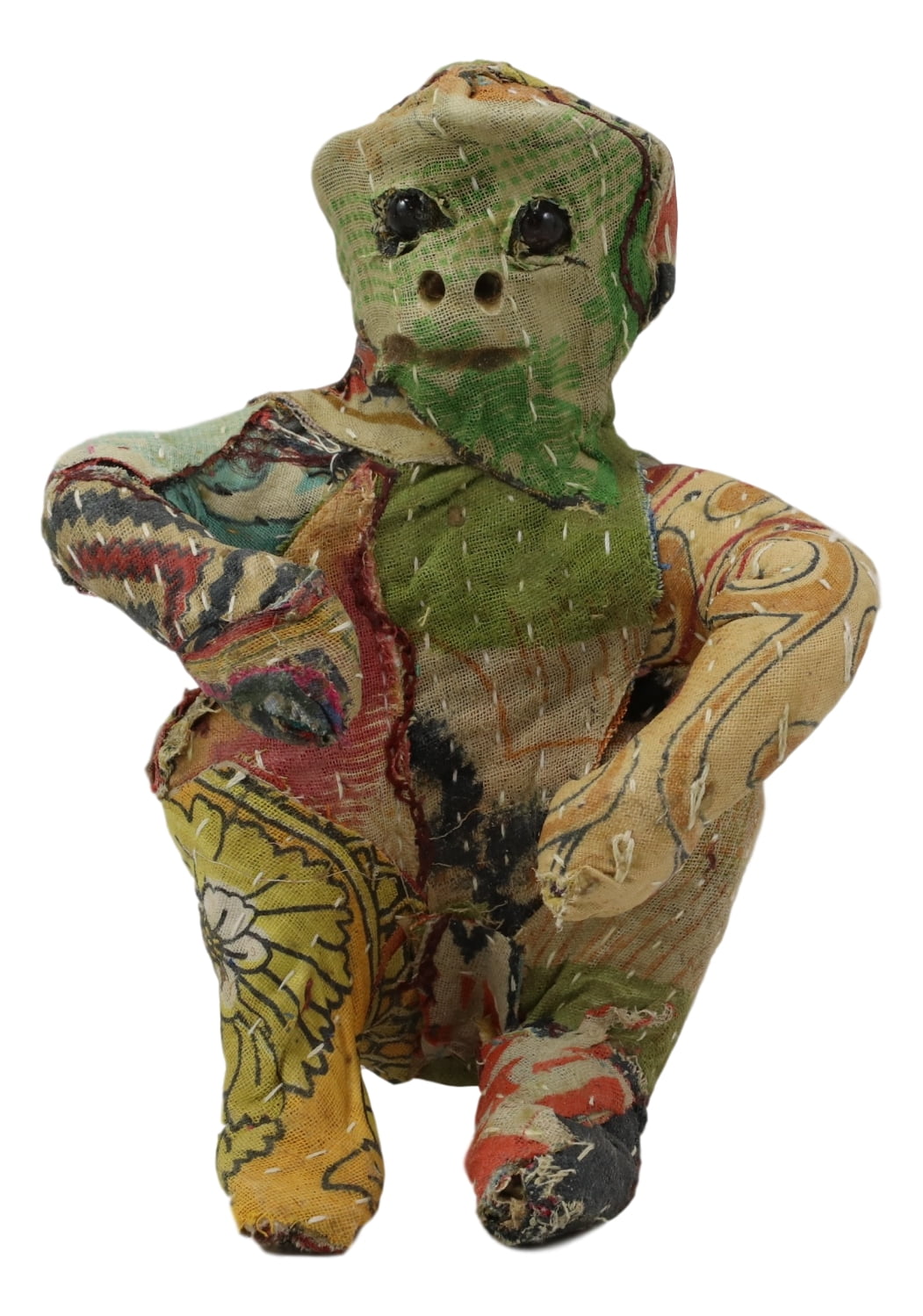 Sitting Jungle Monkey Hand Crafted Paper Mache In Colorful Sari Fabric ...
