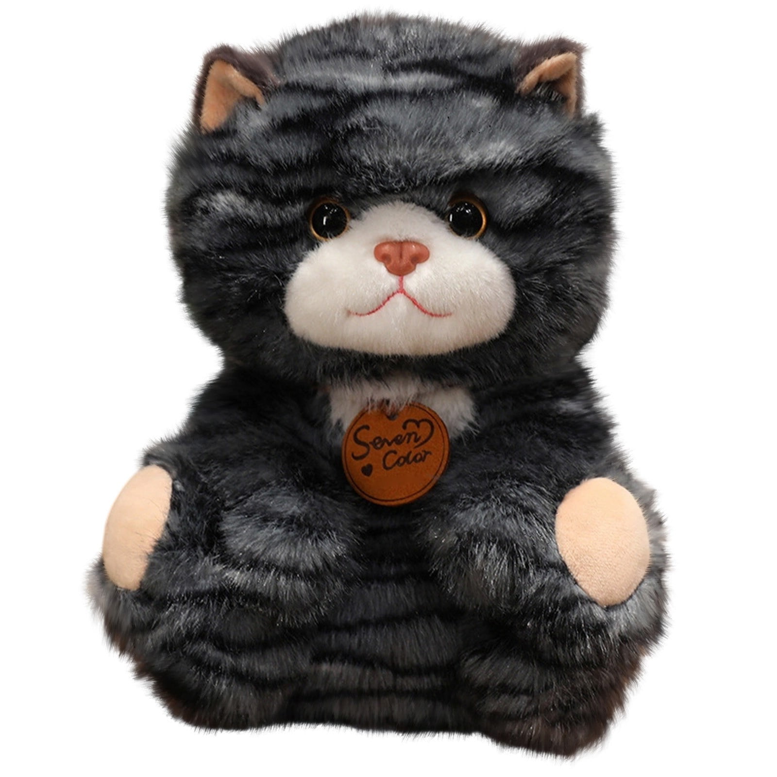 Sitting Orange Tabby Cat Plush Toy, Realistic Patterned Stuffed Animal ...