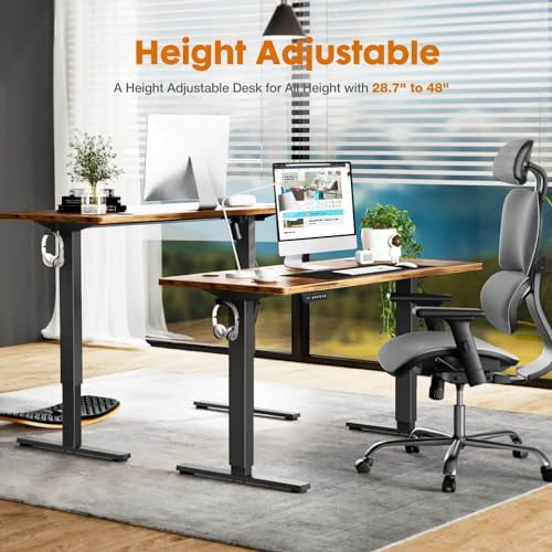 Sitting Upright Ergonomic Computer Desk,55 X 24 Inches with Adjustable ...