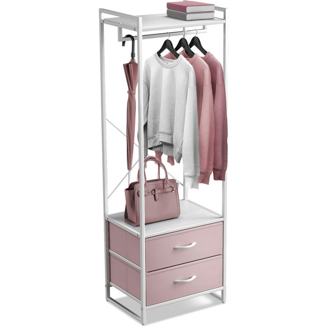 Sivan Home Décor Clothing Rack with Drawers - Standalone Garment Rack ...