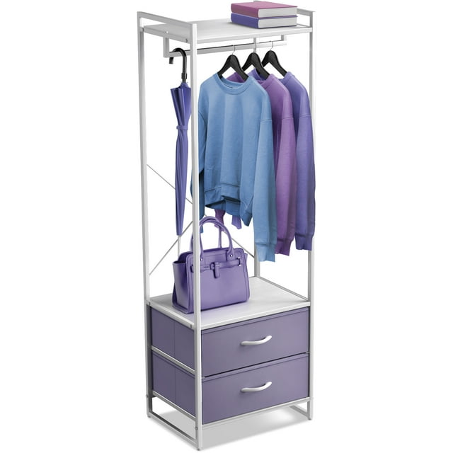 Sivan Home Décor Clothing Rack with Drawers - Standalone Garment Rack ...