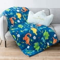 Sivio Kids Weighted Blanket, 5lbs, 100% Natural Cotton, Blue Dinosaur ...