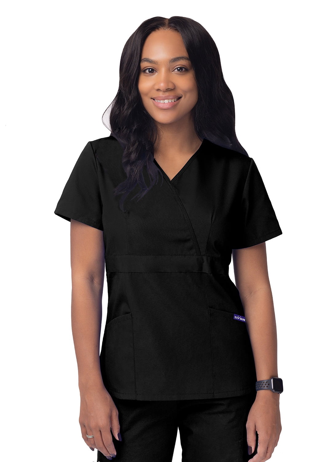 Sivvan Women's Scrubs Mock Wrap Top (Available in 15 Colors) - Walmart.com