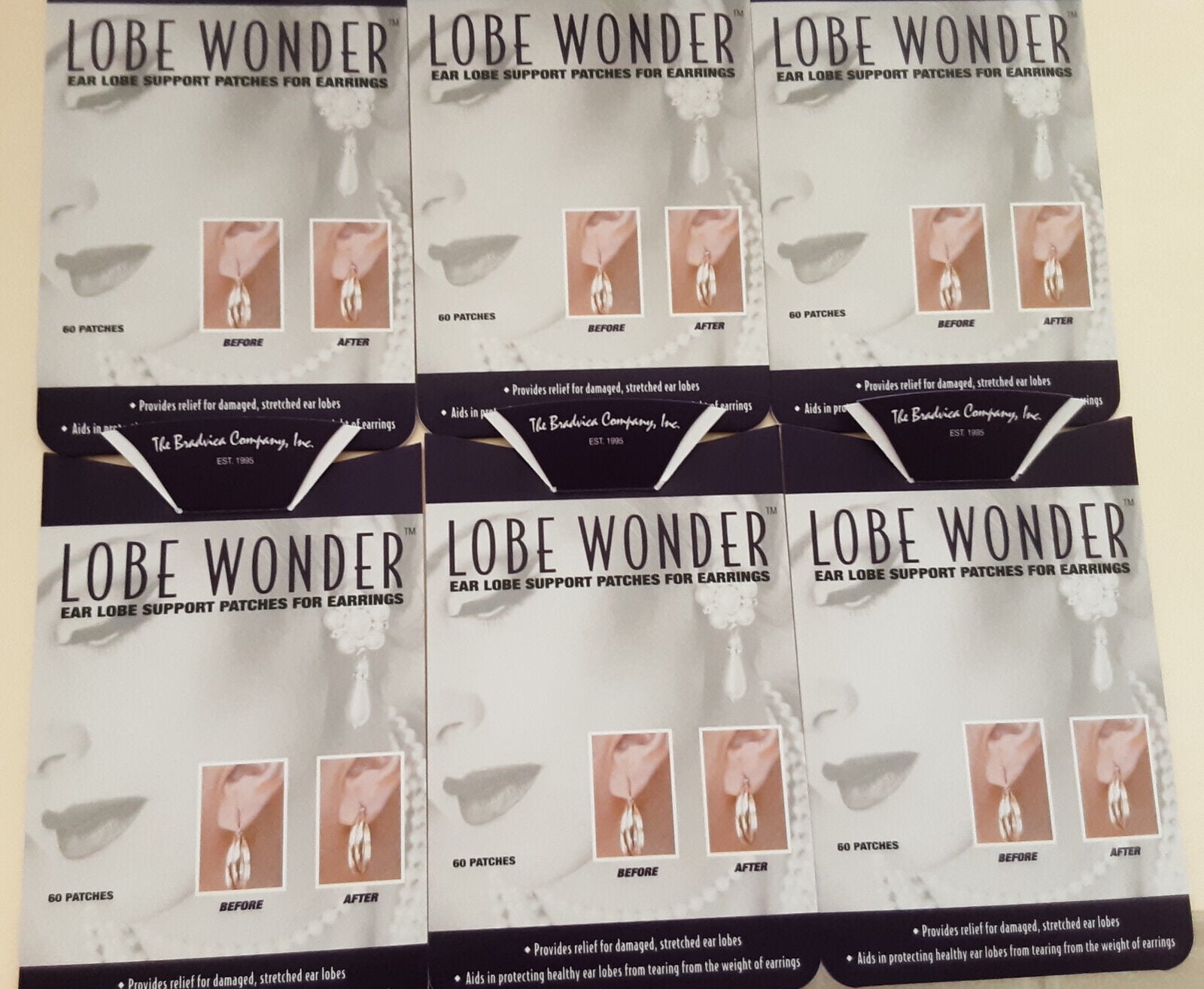Six (6) BOXES: LOBE WONDER (360 Ear Lobe Support Patches) ** 1 DAY ... Six (6) BOXES: LOBE WONDER (360 Ear Lobe Support Patches) ** 1 DAY ...