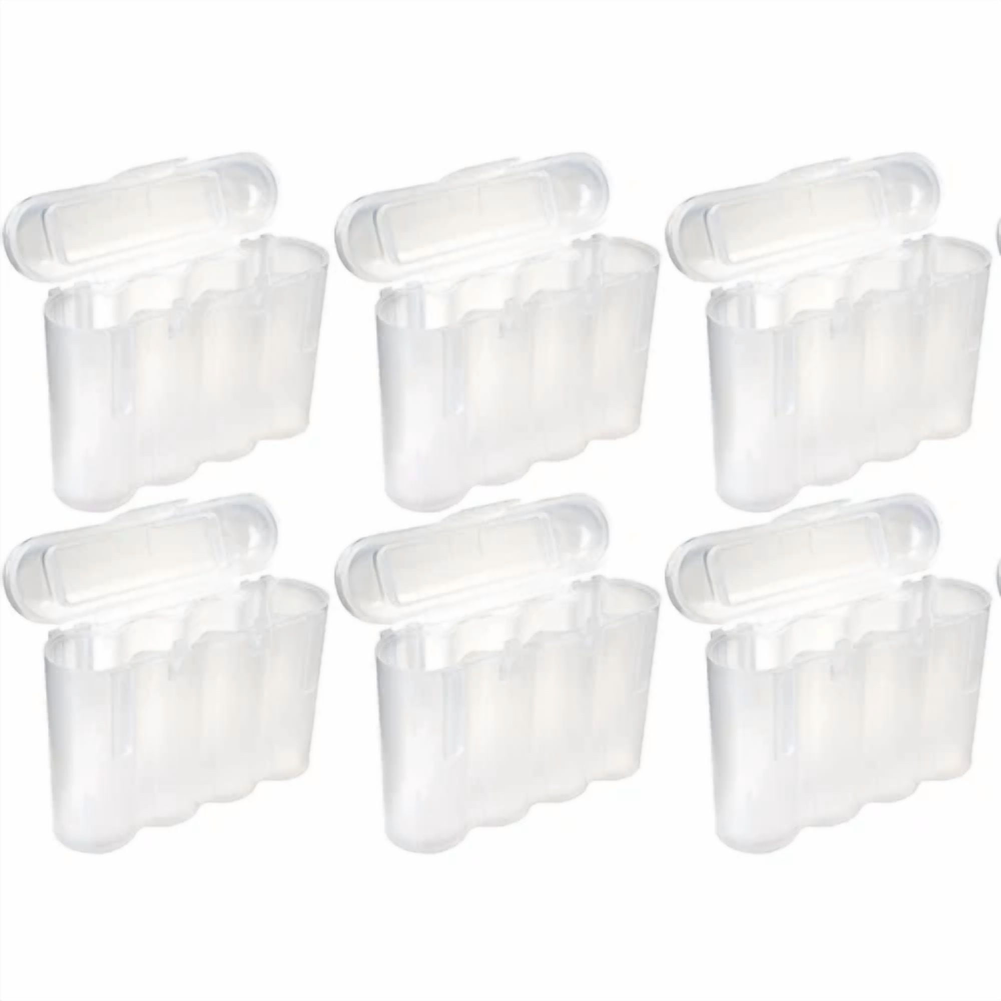Six (6) Ebc Battery Aa Aaa Clear Plastic Battery Storage Case Holder ...