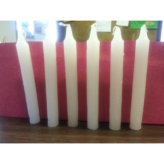 (Six) Candles 6" Tapered White Unscented Church/Emergency (Six Candles ...