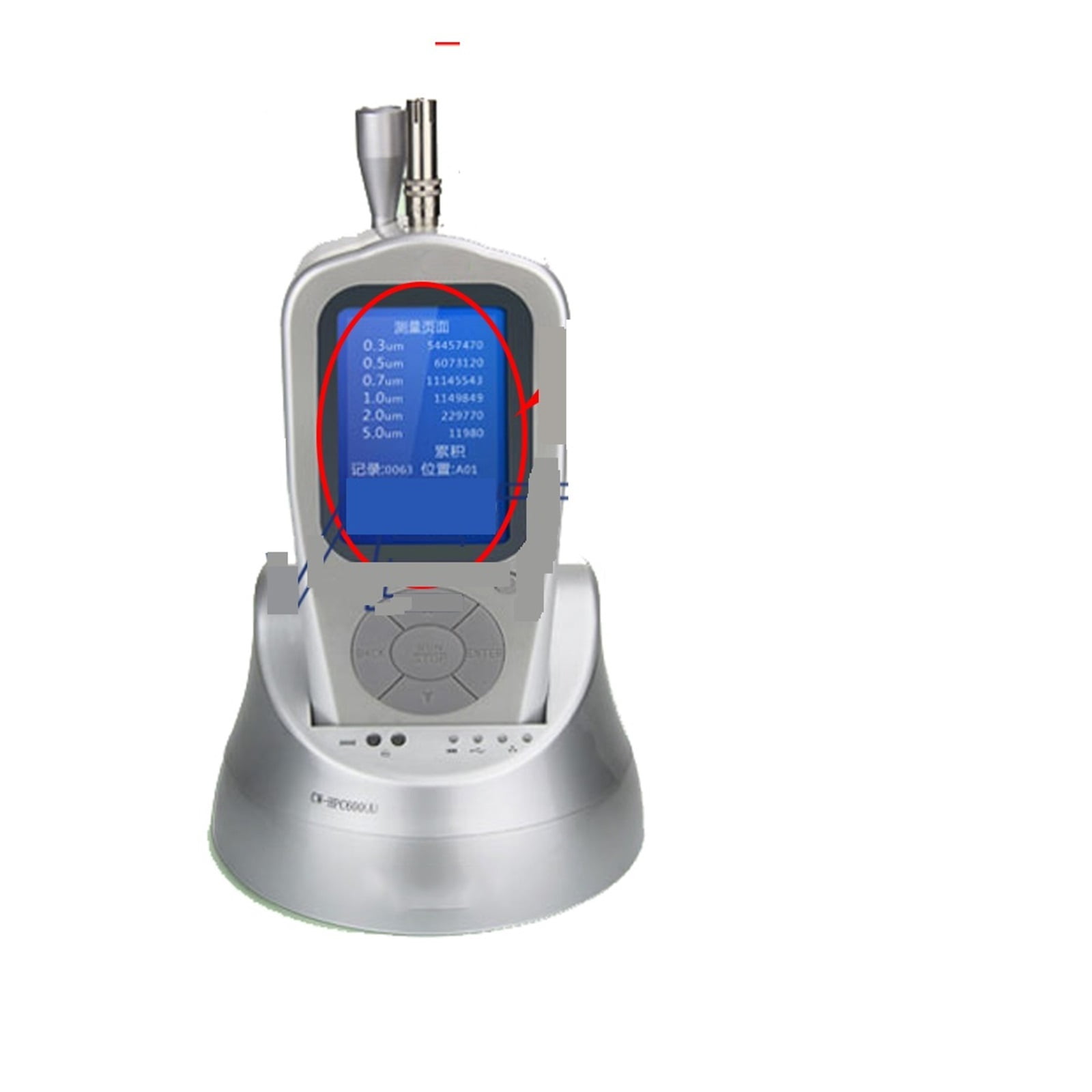 Six Channels Dust Particle Counter 1000 Data Save Printer Function Air ...