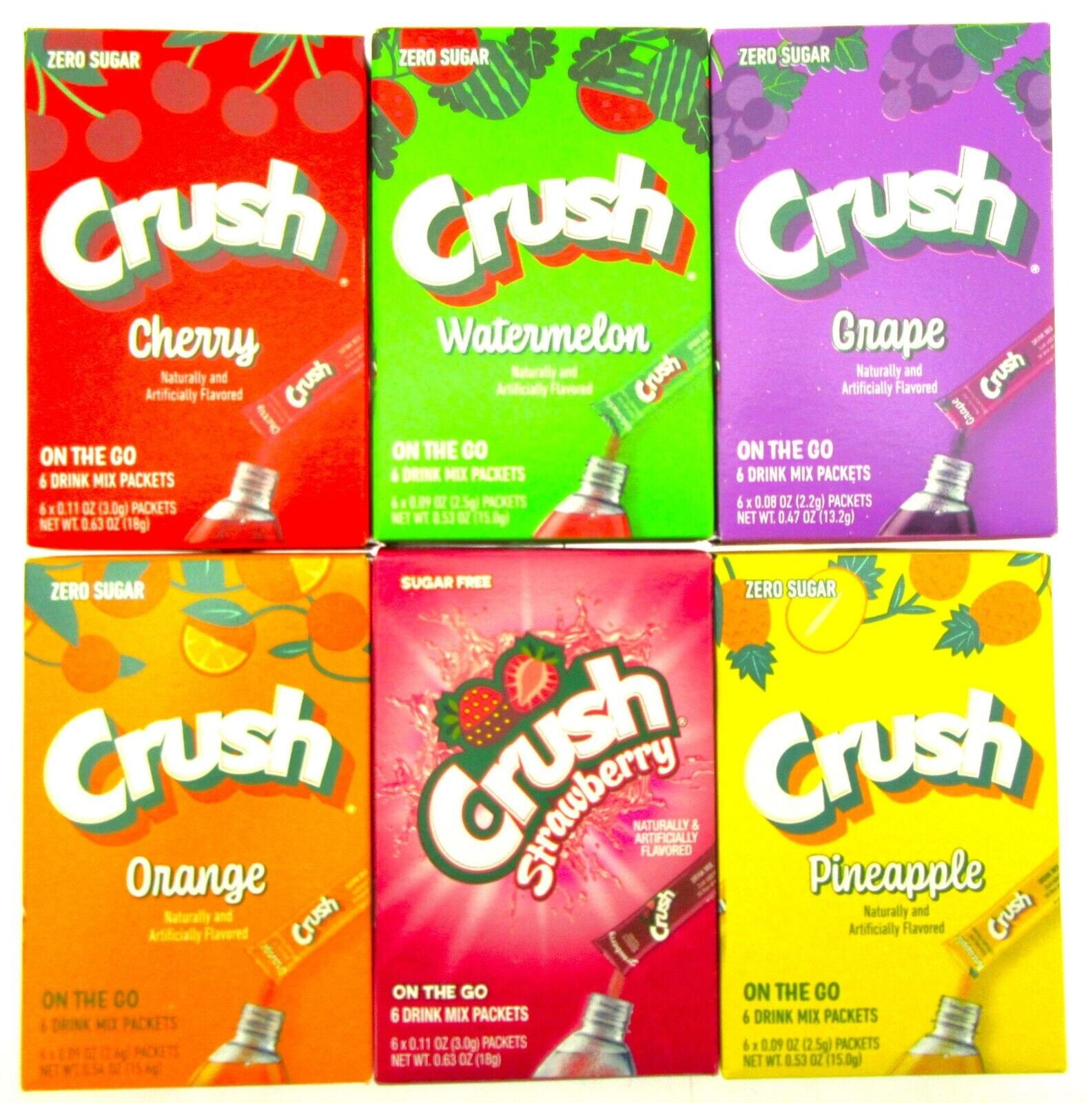 Six Flavor Crush Packets Sugar Free Powdered Drink Mixes - Walmart.com