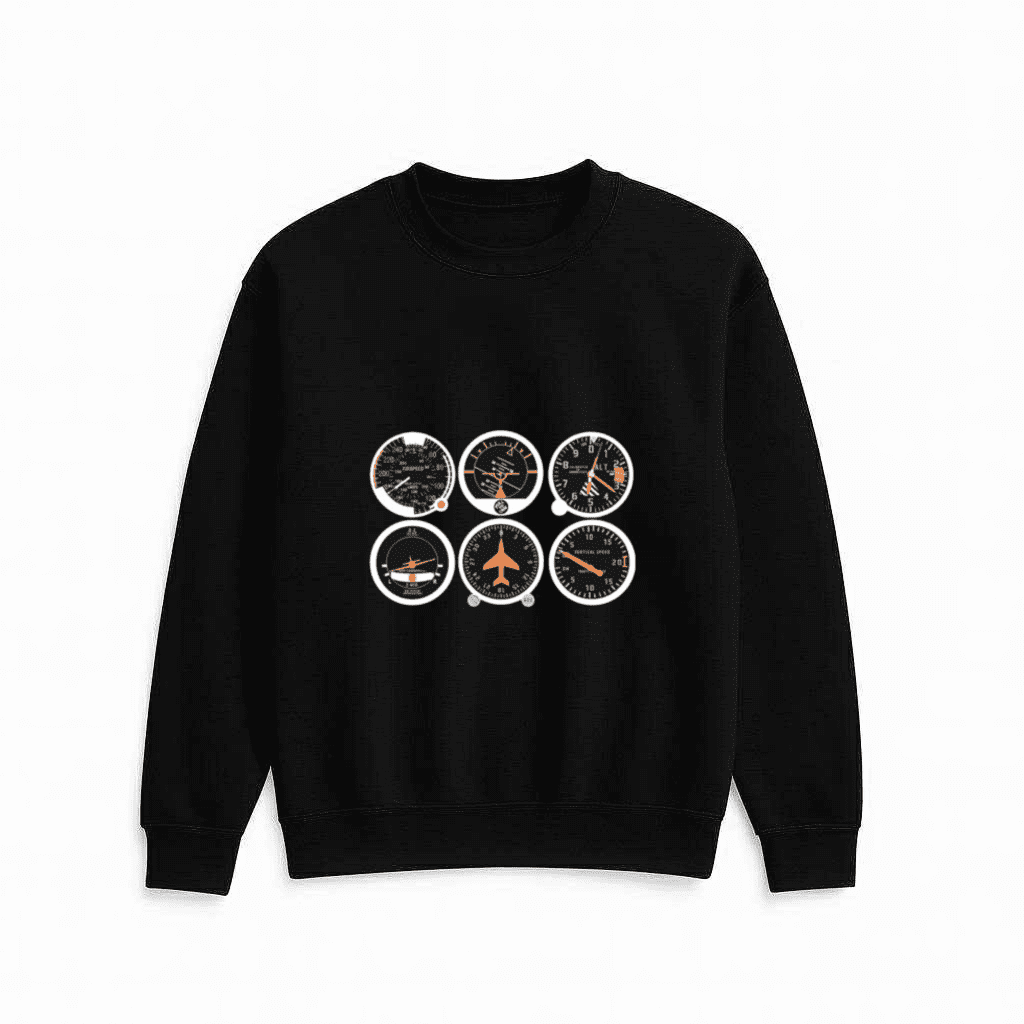 Six Flight Instruments Aviation Inspired Pilot Training Graphic Print ...