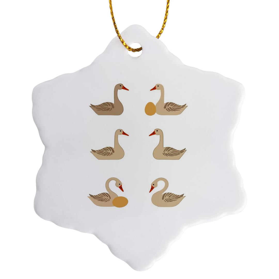 3drose, Six Geese A-laying Mid-century Retro Cut-out 1, 3 inch ...