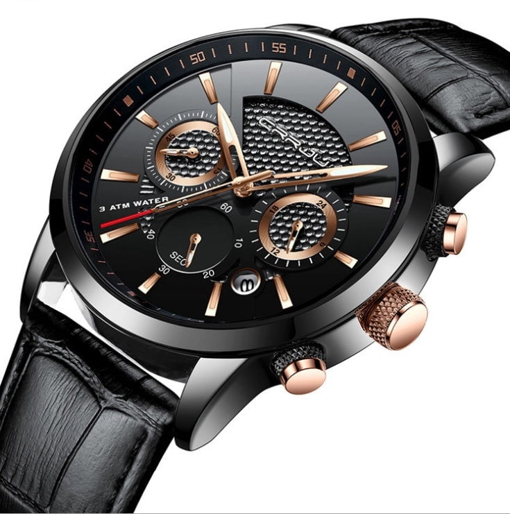 Six Hand Timing Watch for Men, Casual Quartz Movement Watch with ...