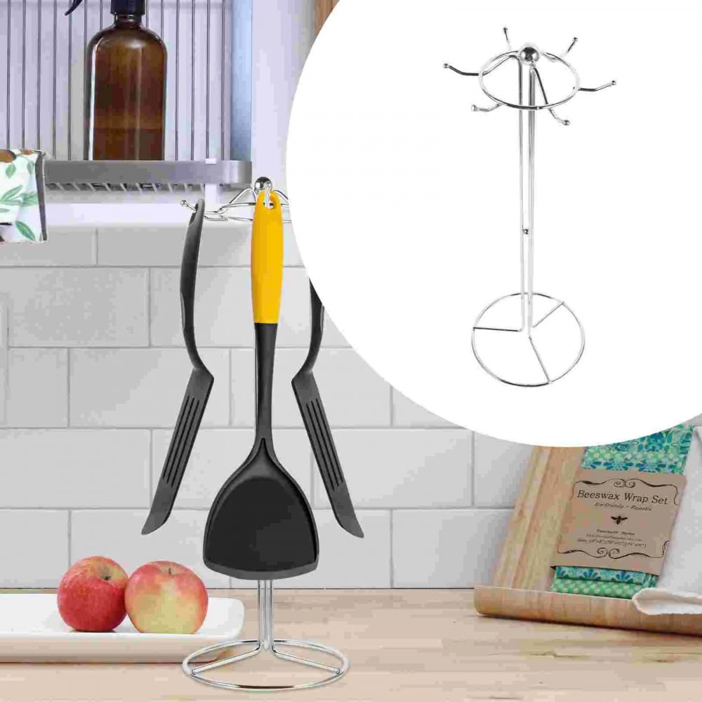 Six Hooks Spatula Rack Iron Kitchen Holder Metal Hanger Spatula Stand ...