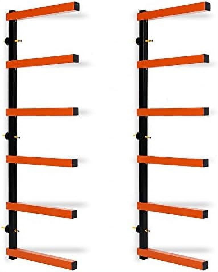 Six-Level 600 lb Capacity Lumber Storage Rack Wall-Mounted both Indoor ...