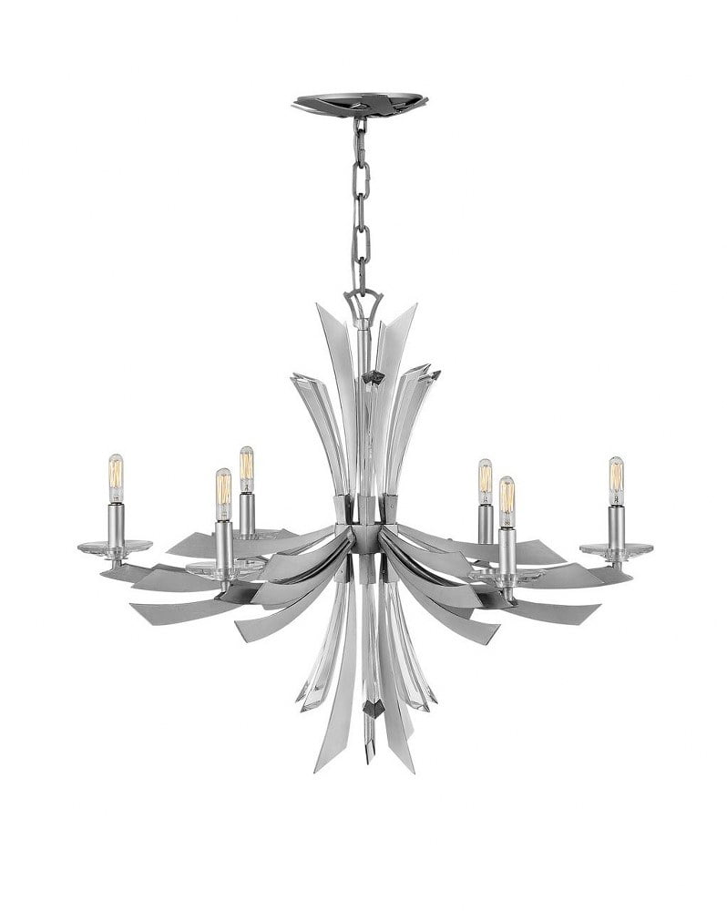 Six Light Medium Chandelier-Glacial Finish Fredrick Ramond Lighting ...