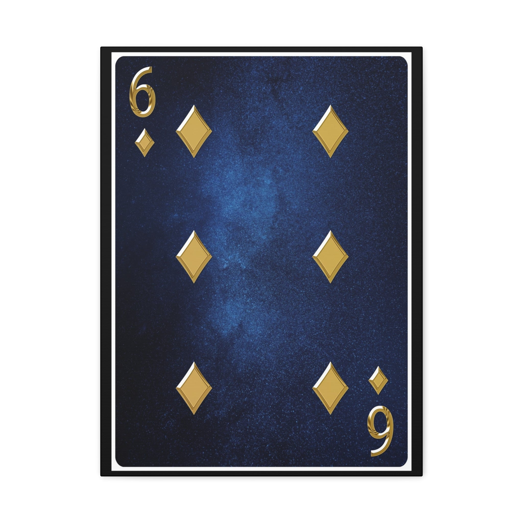 Six Of Diamonds Space Background Playing Card Canvas Wall Art for Home ...