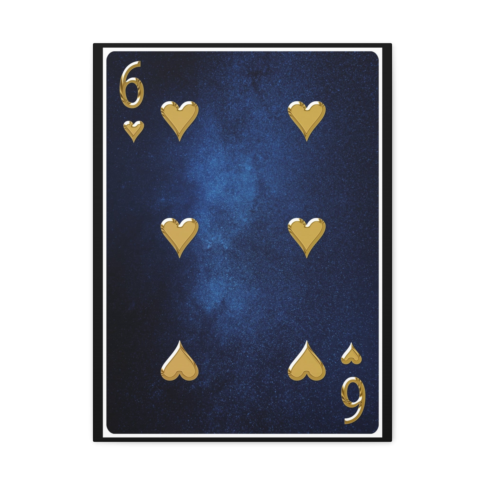Six Of Hearts Space Background Playing Card Canvas Wall Art for Home ...