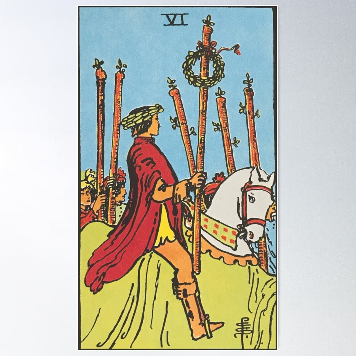 Six Of Wands - Rider Waite Smith Tarot Poster Wall Art, Modern Wall ...