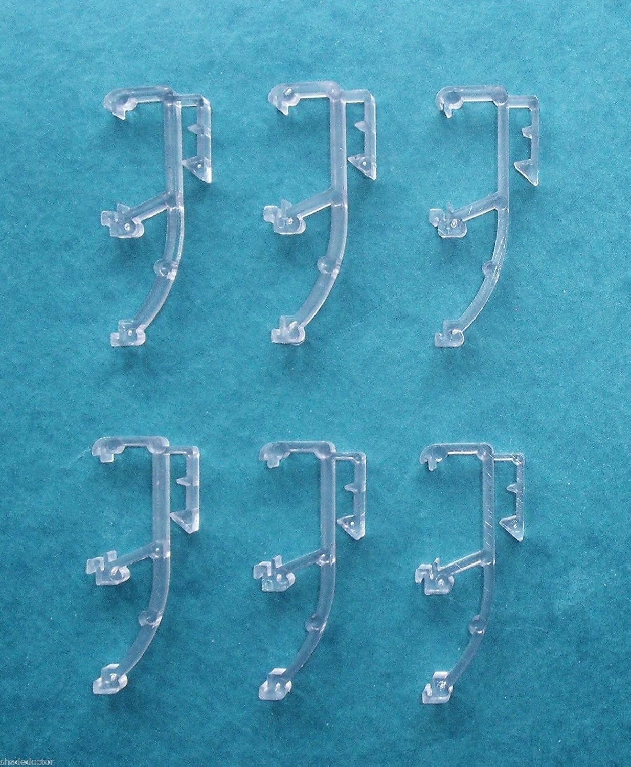 Six Pack 1" Double Slat CLEAR VALANCE RETAINER CLIPS for Wood or Mini ...