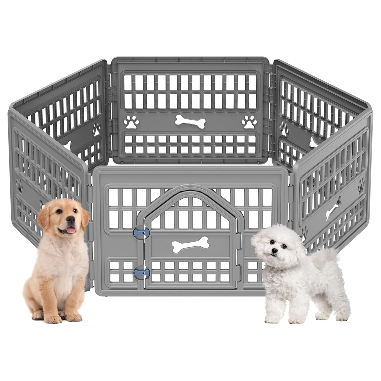Six Panel Dog Playpen With Door For Medium To Large Dogs, Indoor Dog ...