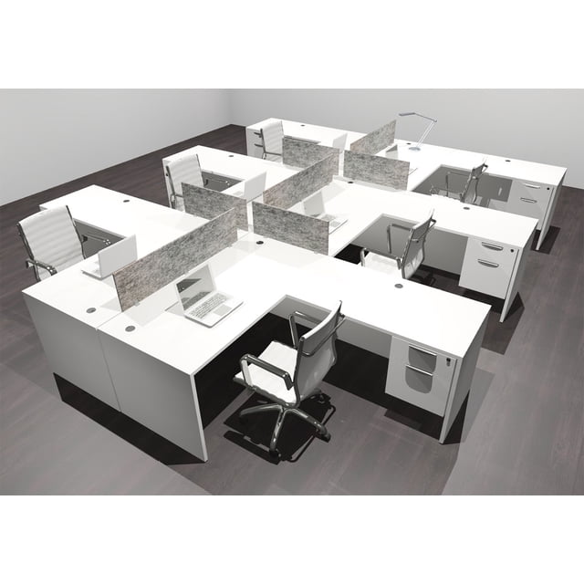 Six Person Modern Accoustic Divider Office Workstation Desk Set, #OF ...