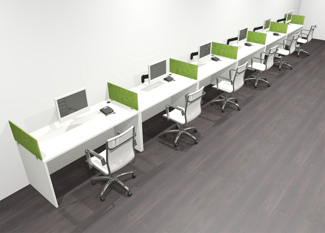 Six Person Modern Accoustic Divider Office Workstation Desk Set, #OF ...