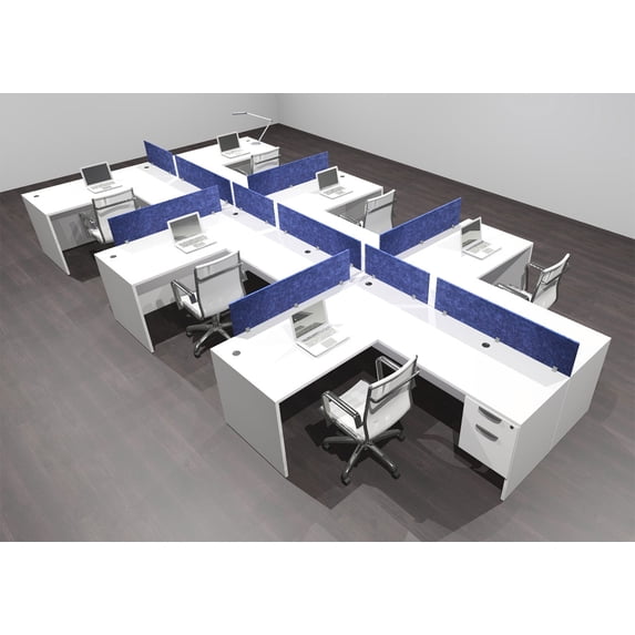 Six Person Modern Accoustic Divider Office Workstation Desk Set, #OF ...