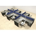Six Person Modern Accoustic Divider Office Workstation Desk Set, #OT ...