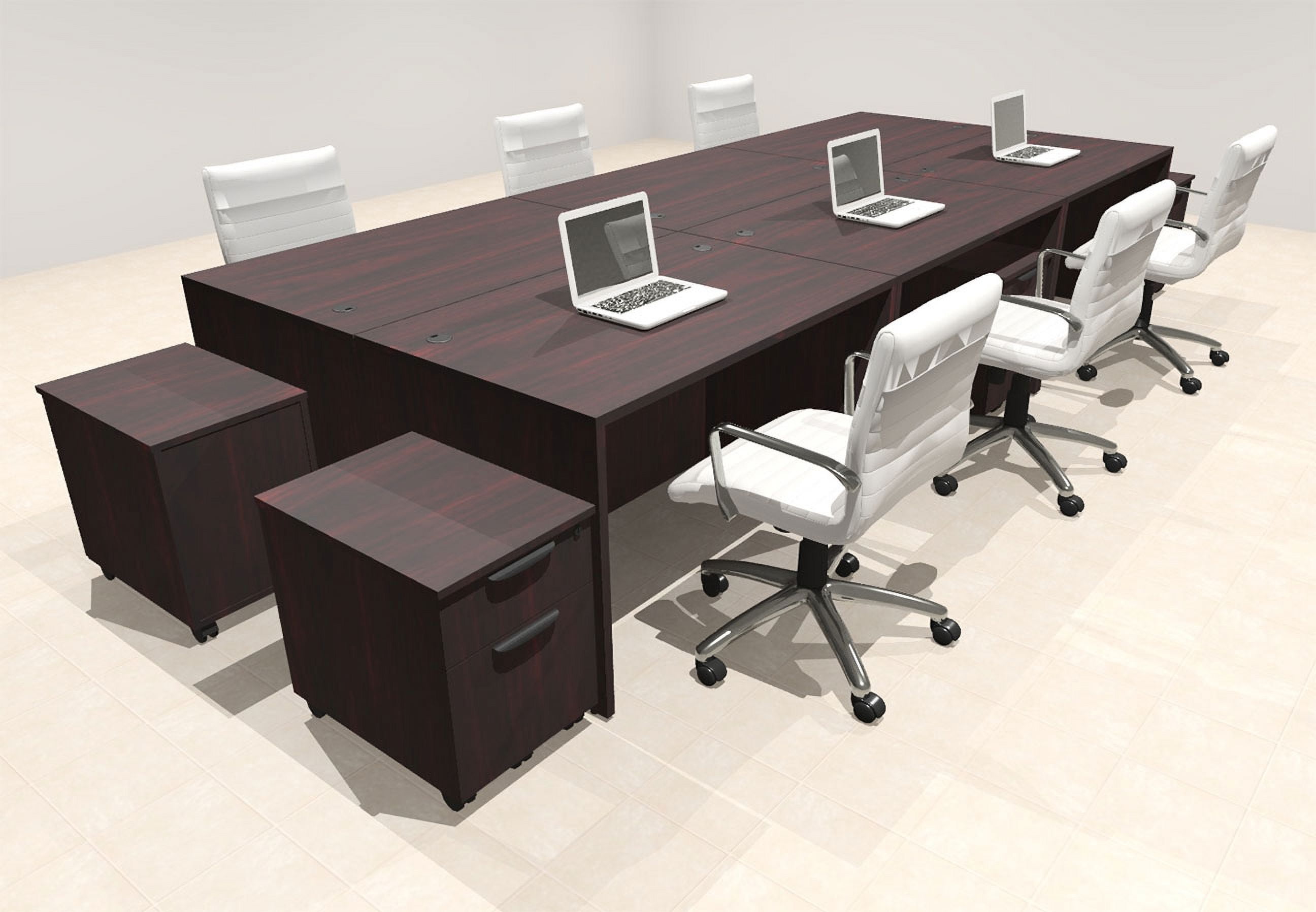 Six Person Modern No Panel Office Workstation Desk Set, #OT-SUS-FPN38 ...