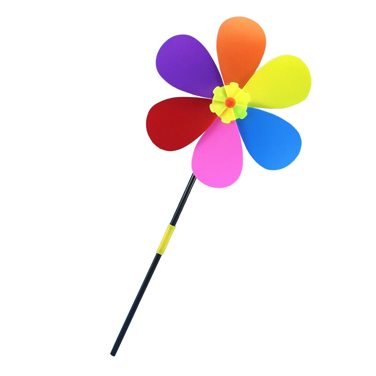Six Petals Flower Colorful Plastic Sunflower Windmill Outdoor Pinwheel ...