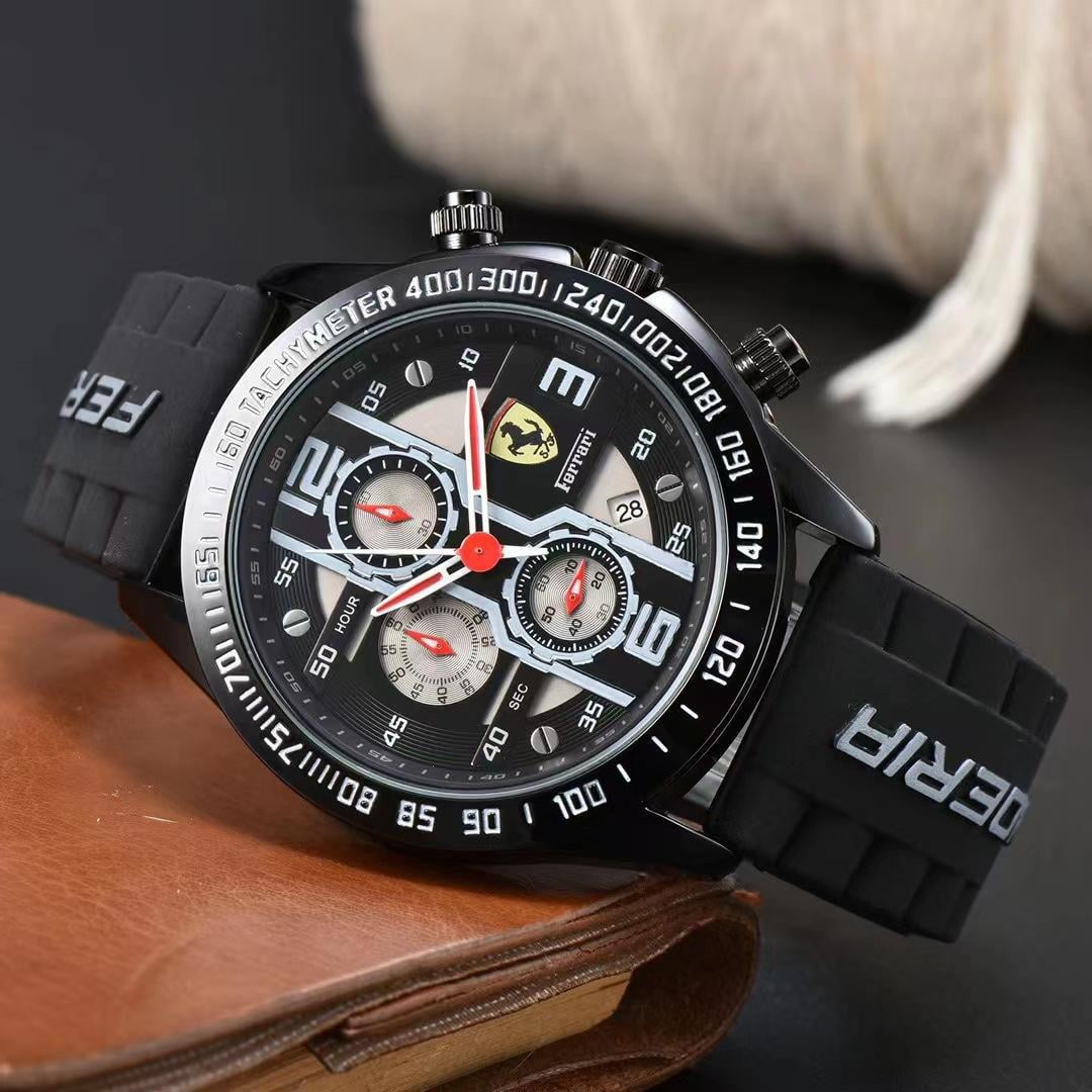 Six-Pin Full-Function Chronograph Rubber Band Men's Casual Running ...