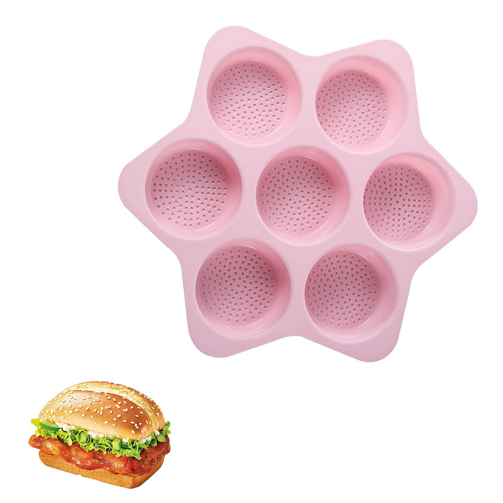 Six Pointed Star 7 In 1 Silicone Hamburger Baking Pan Silicone Non ...