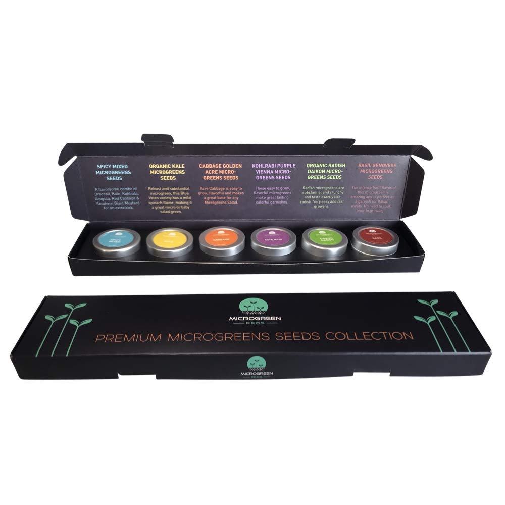 Six Premium Microgreens Seeds Kit, Over 30,000 Seeds - 100% Non GMO ...